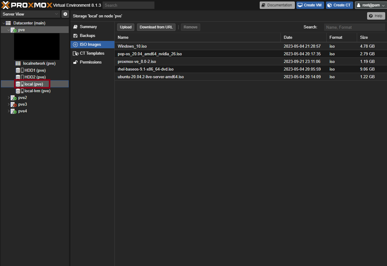 Proxmox: How to Upload an ISO · Jh123x: Blog, Code, Fun